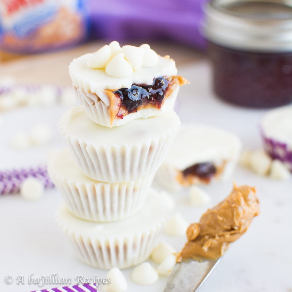 White Chocolate Peanut Butter & Jelly Cups - A baJillian Recipes