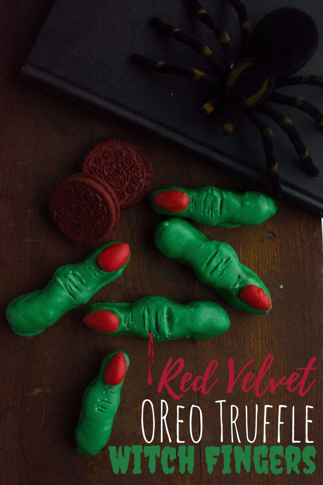 Red Velvet Oreo Truffle "Witch Fingers" - A baJillian Recipes