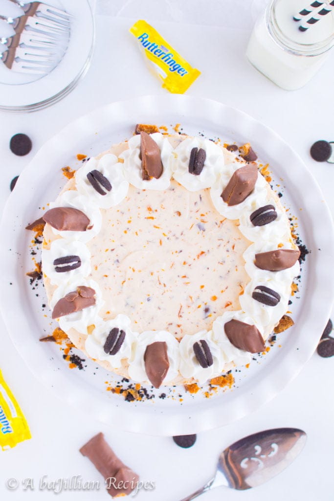 No-Bake Butterfinger Oreo Cheesecake - A baJillian Recipes