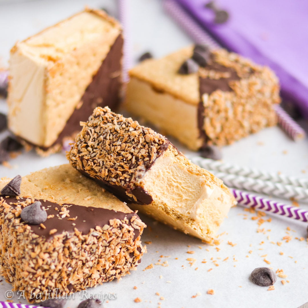 Samoa Ice Cream Sandwiches - A baJillian Recipes