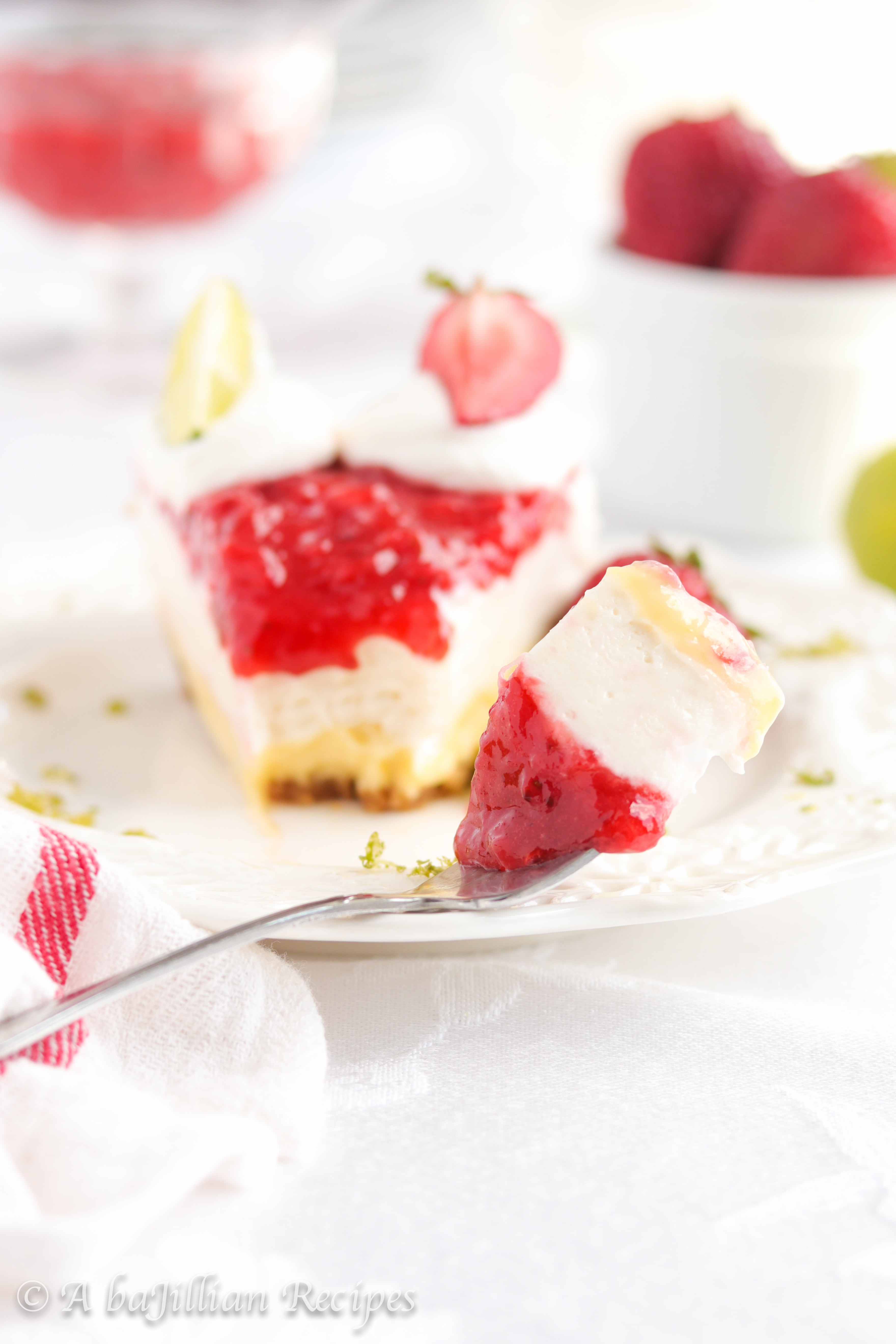 Strawberry Key Lime Pie | A baJillian Recipes - A baJillian Recipes