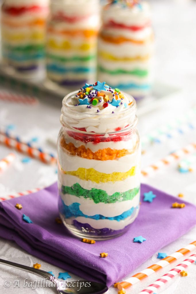 Rainbow Mini Trifles - A baJillian Recipes