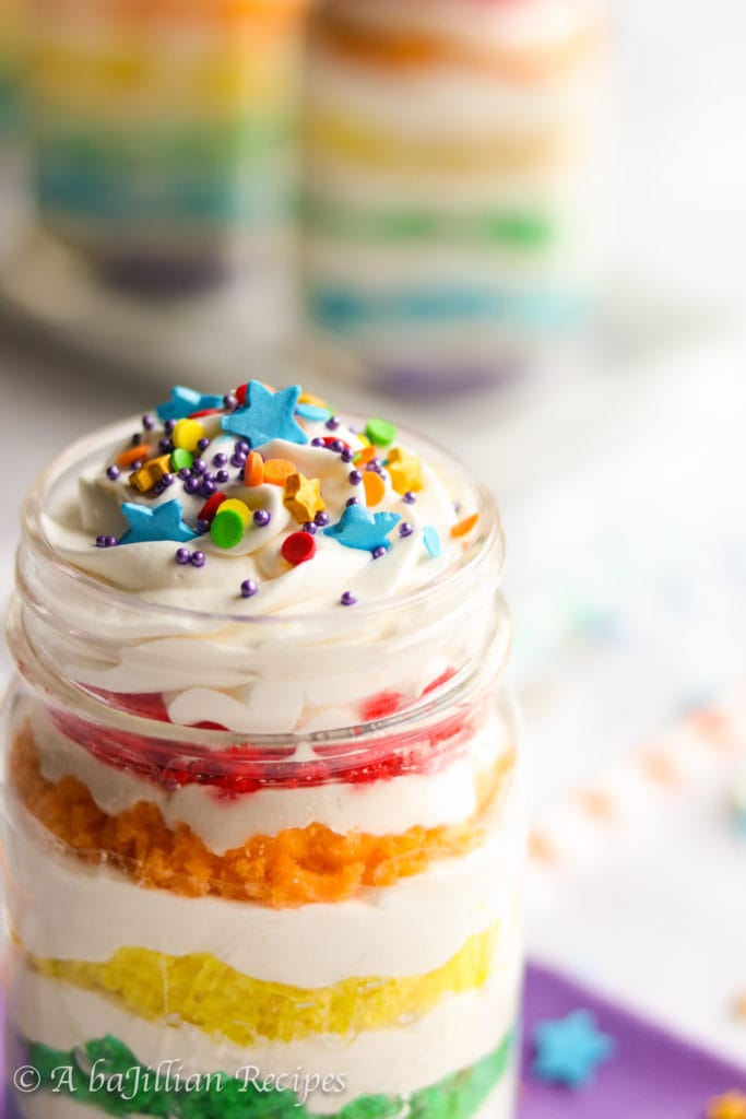 Rainbow Mini Trifles - A baJillian Recipes