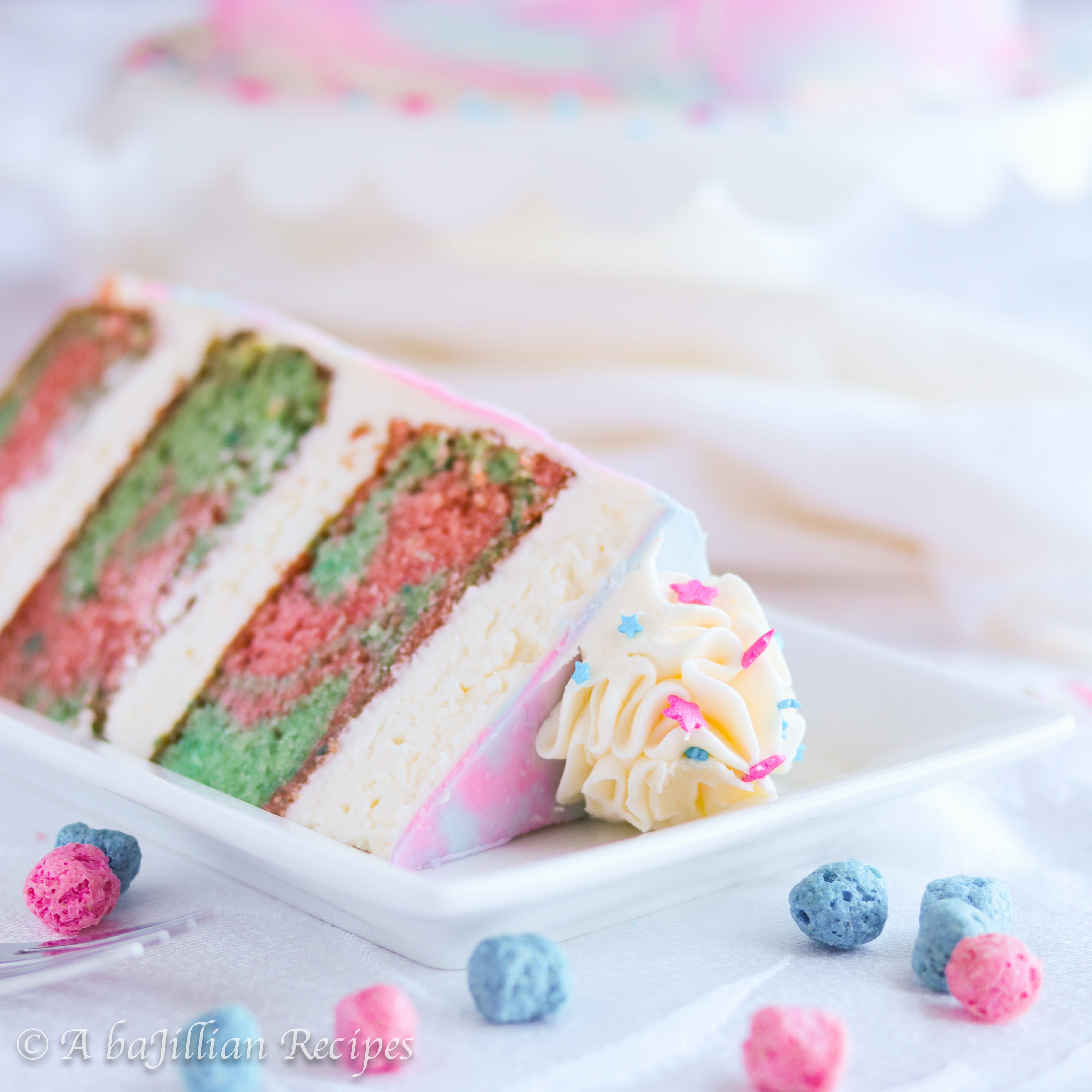 Cotton Candy Cap'n Crunch Cereal Cake | A baJillian Recipes - A ...