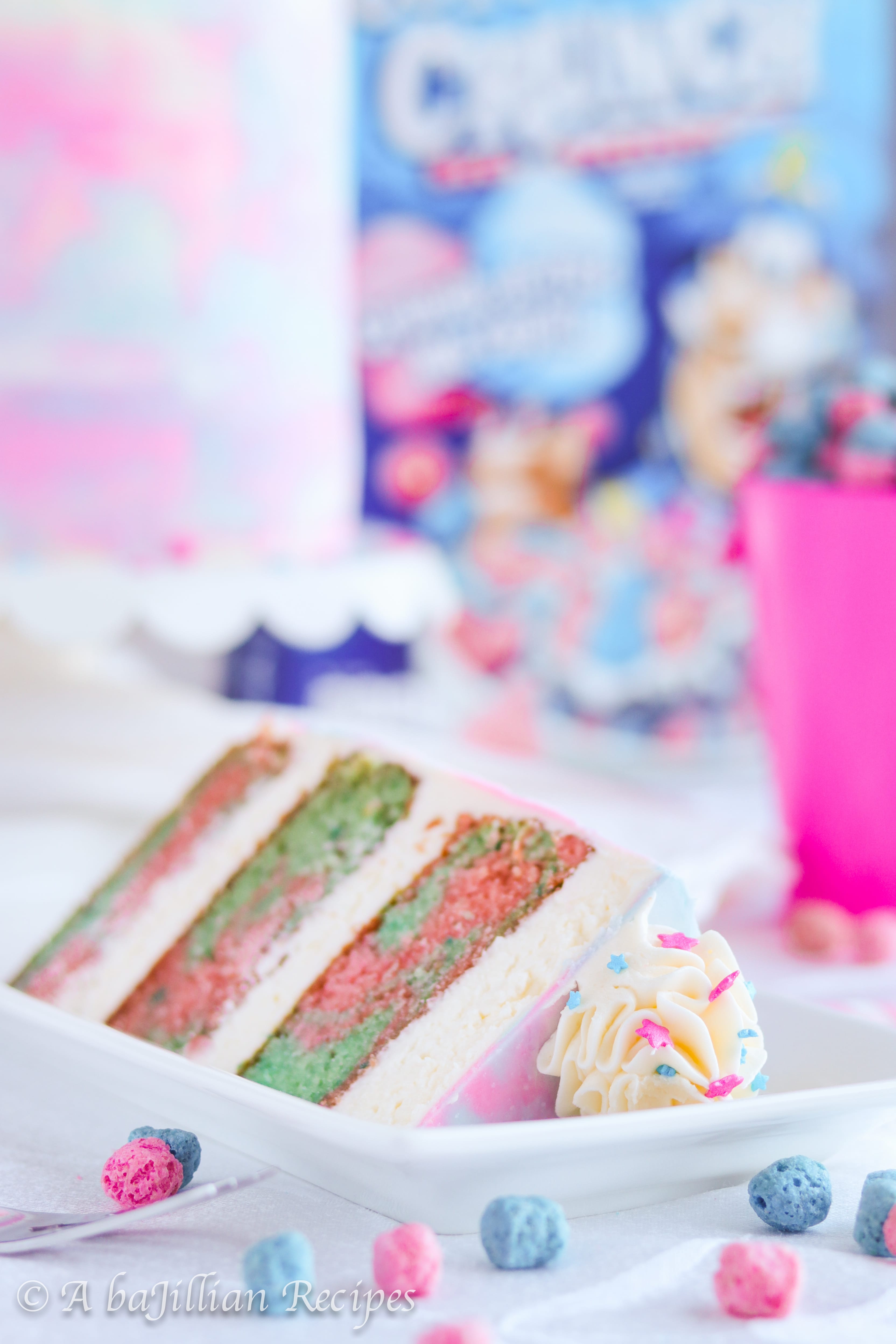 Cotton Candy Cap'n Crunch Cereal Cake | A baJillian Recipes - A ...