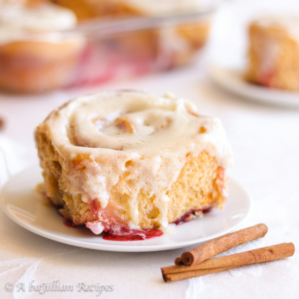 Raspberry Cinnamon Rolls - A baJillian Recipes