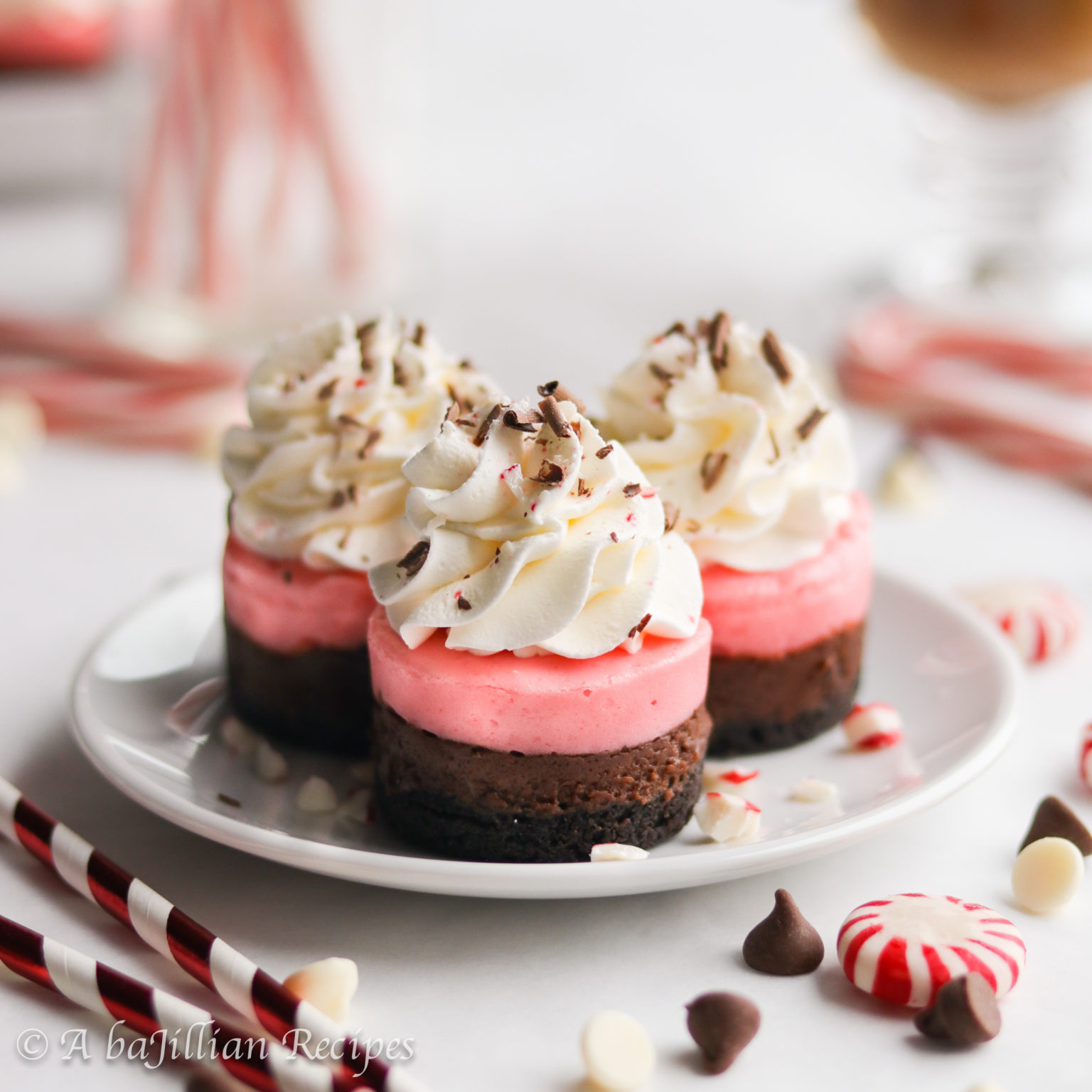 Mini Peppermint Mocha Cheesecakes - A baJillian Recipes