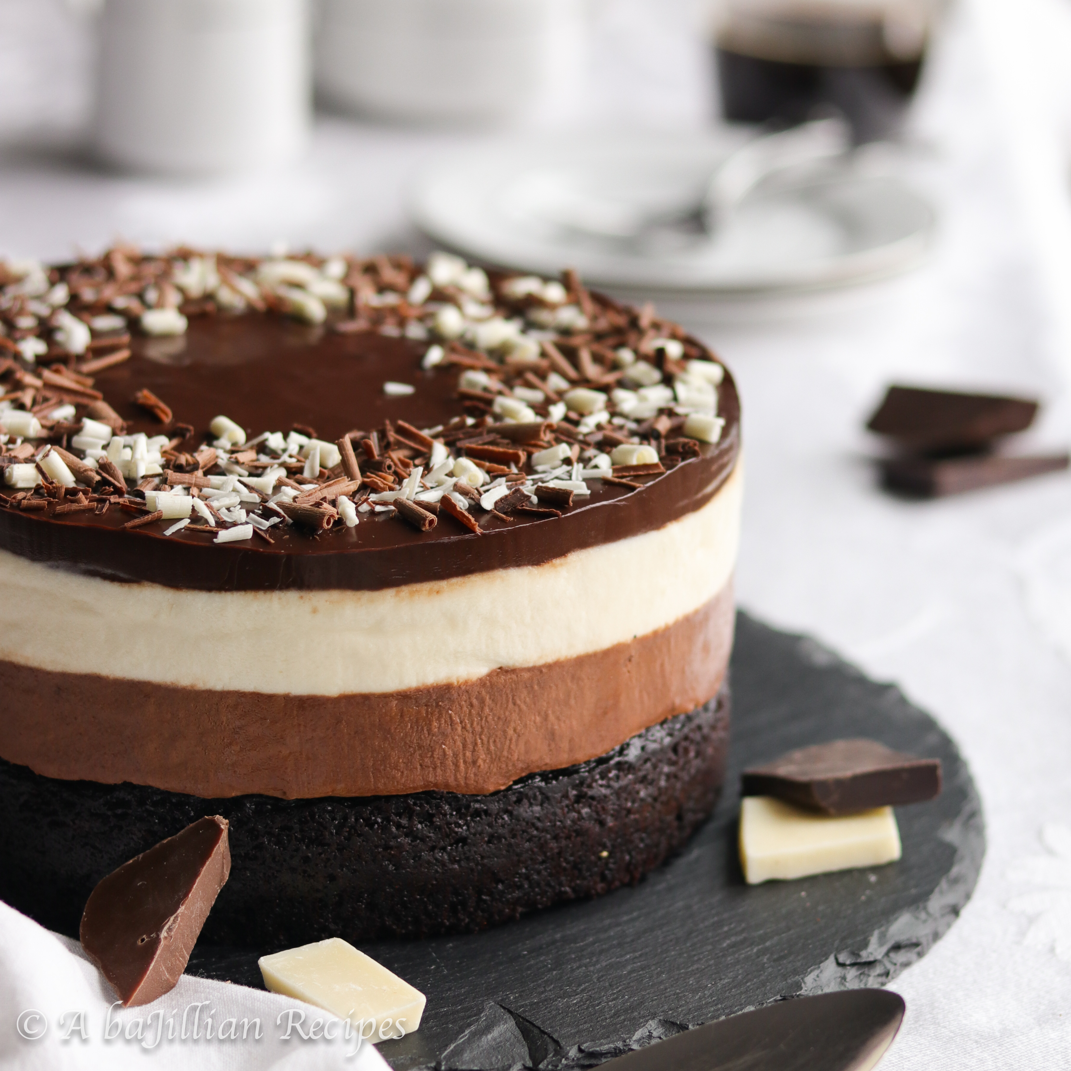 Triple Chocolate Mousse Torte | A baJillian Recipes - A baJillian Recipes