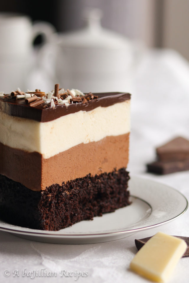 Triple Chocolate Mousse Torte - A baJillian Recipes