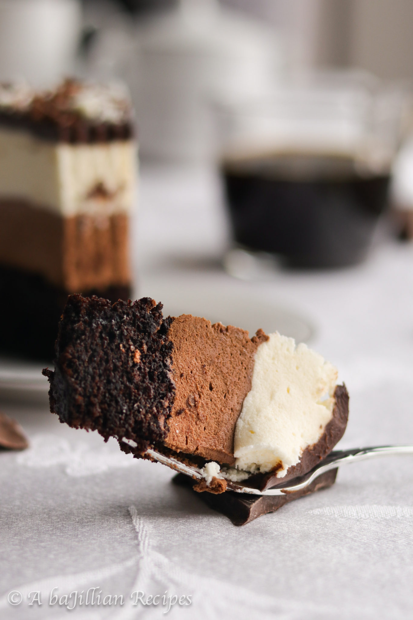 Triple Chocolate Mousse Torte - A baJillian Recipes