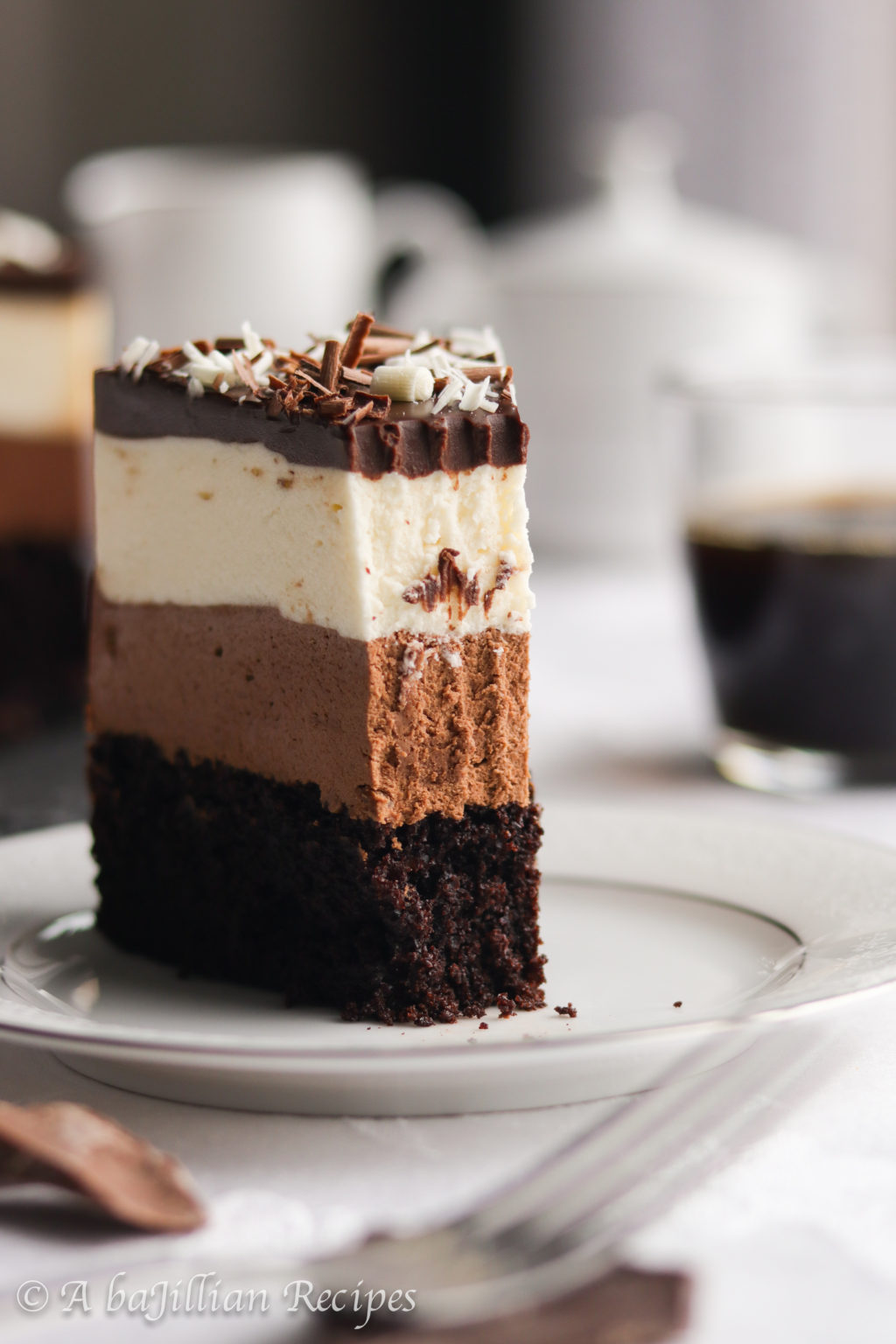 Triple Chocolate Mousse Torte - A baJillian Recipes