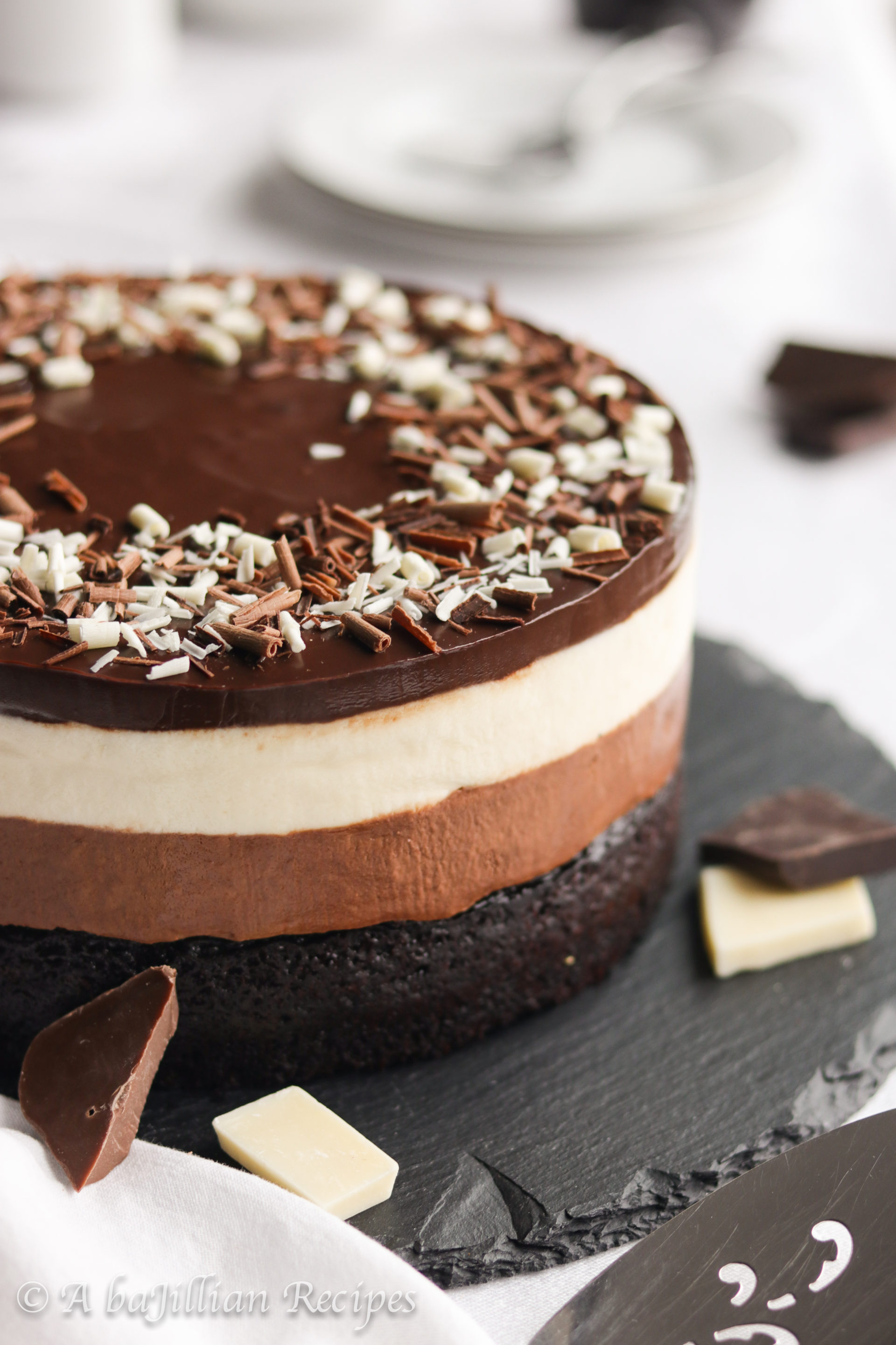 Triple Chocolate Mousse Torte - A baJillian Recipes