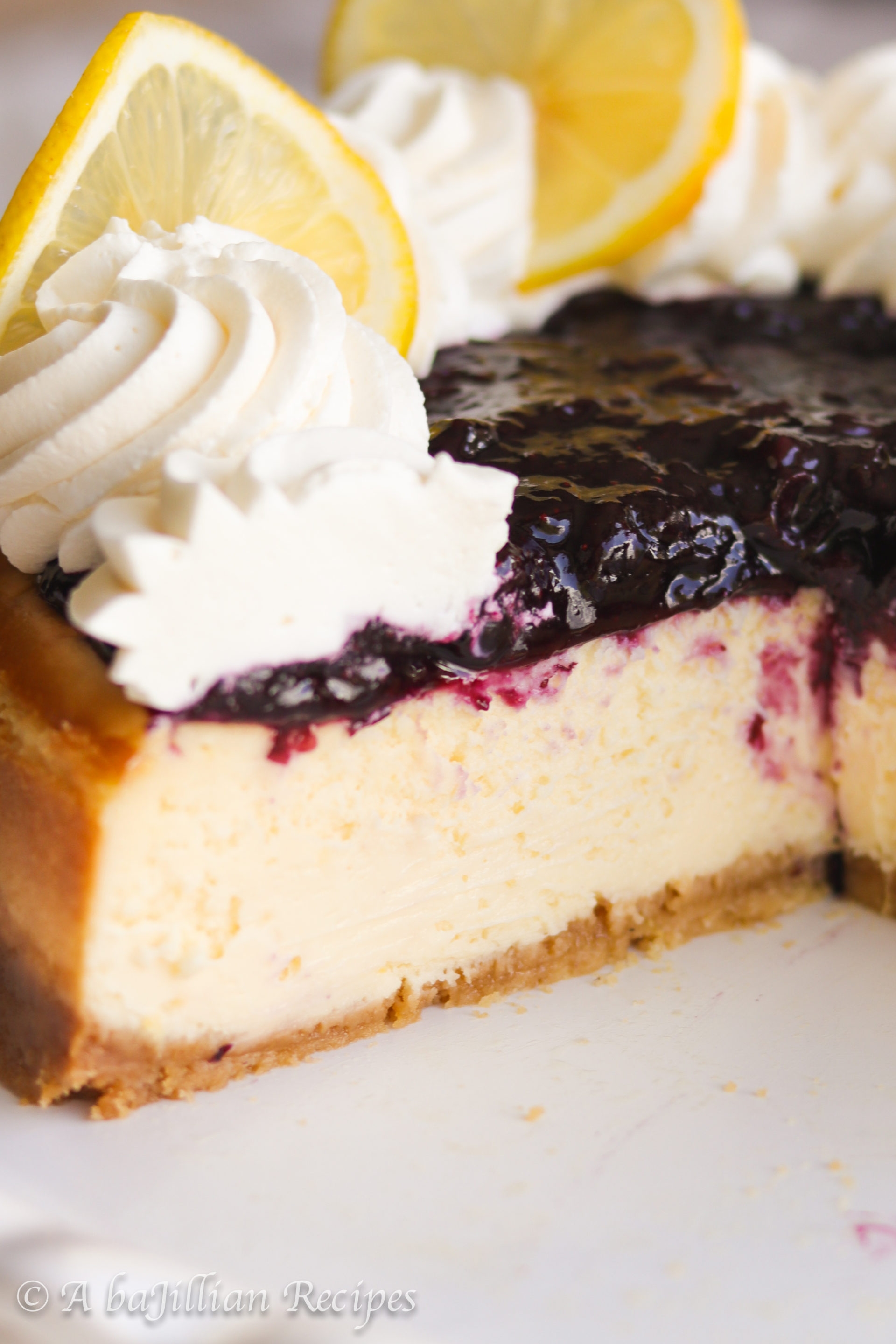 Lemon Blueberry Cheesecake - A baJillian Recipes