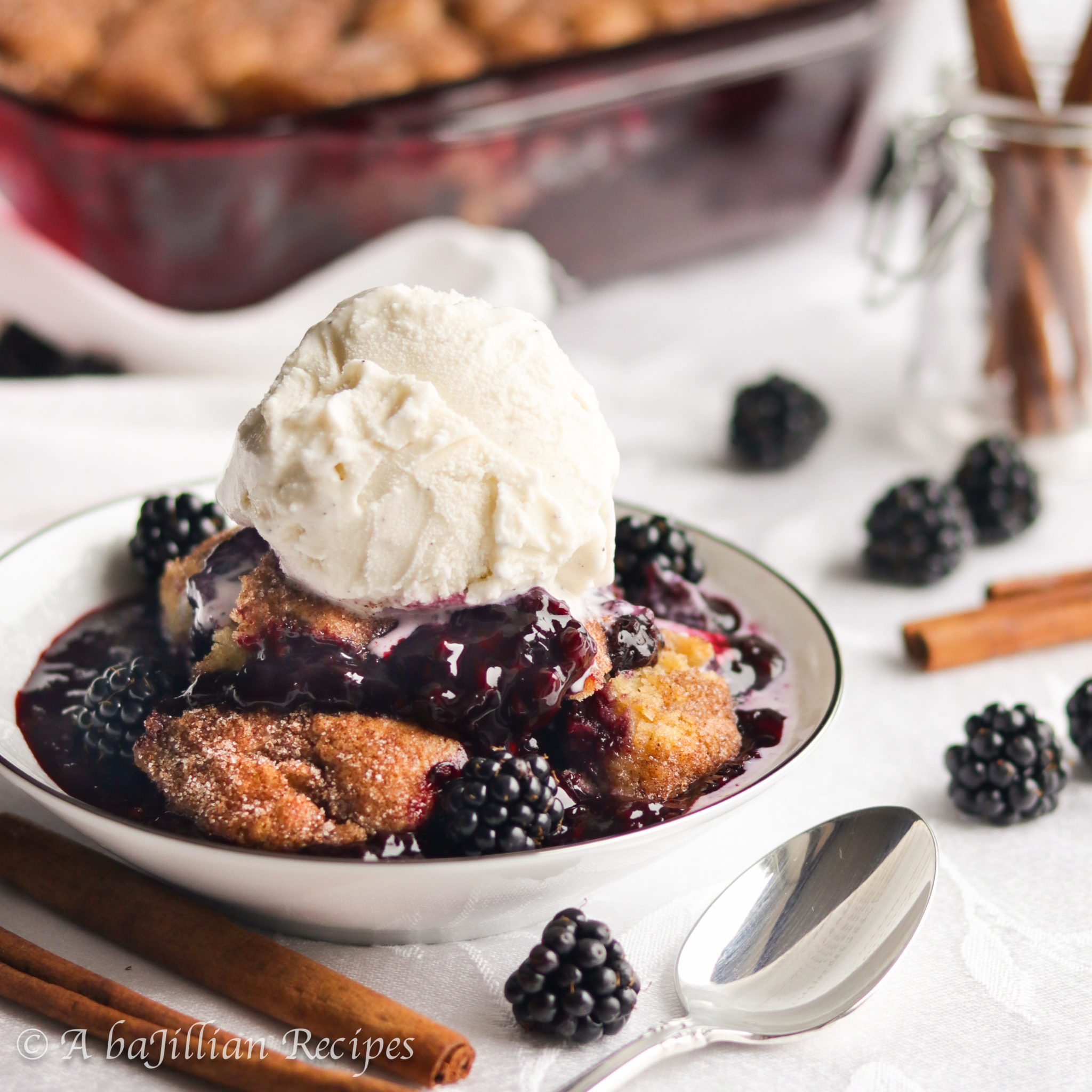Blackberry Snickerdoodle Cobbler - A baJillian Recipes