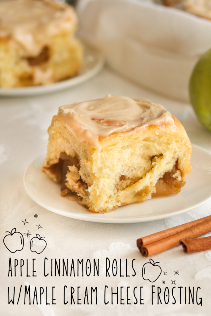 Apple Cinnamon Rolls with Maple Cream Cheese Frosting - A baJillian Recipes