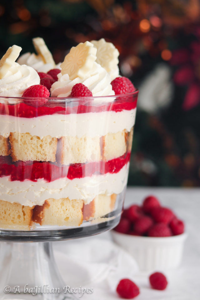 White Chocolate Raspberry Trifle - A baJillian Recipes