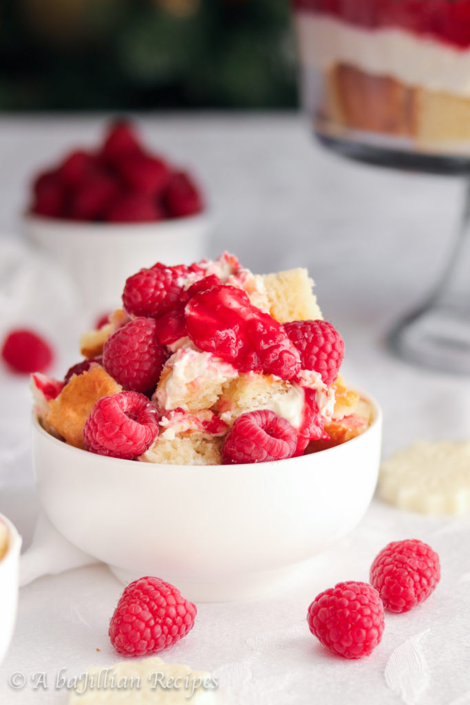 White Chocolate Raspberry Trifle - A baJillian Recipes