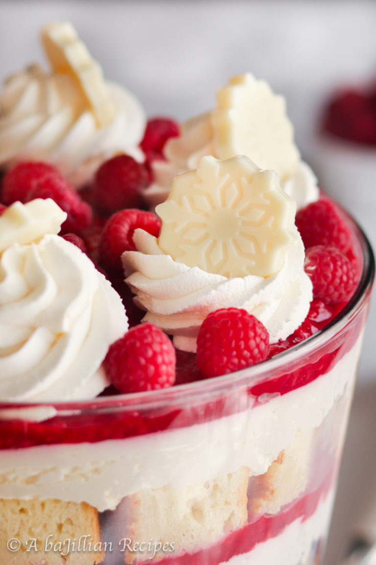 White Chocolate Raspberry Trifle - A baJillian Recipes