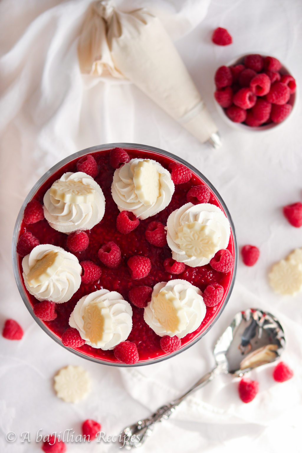 White Chocolate Raspberry Trifle - A baJillian Recipes
