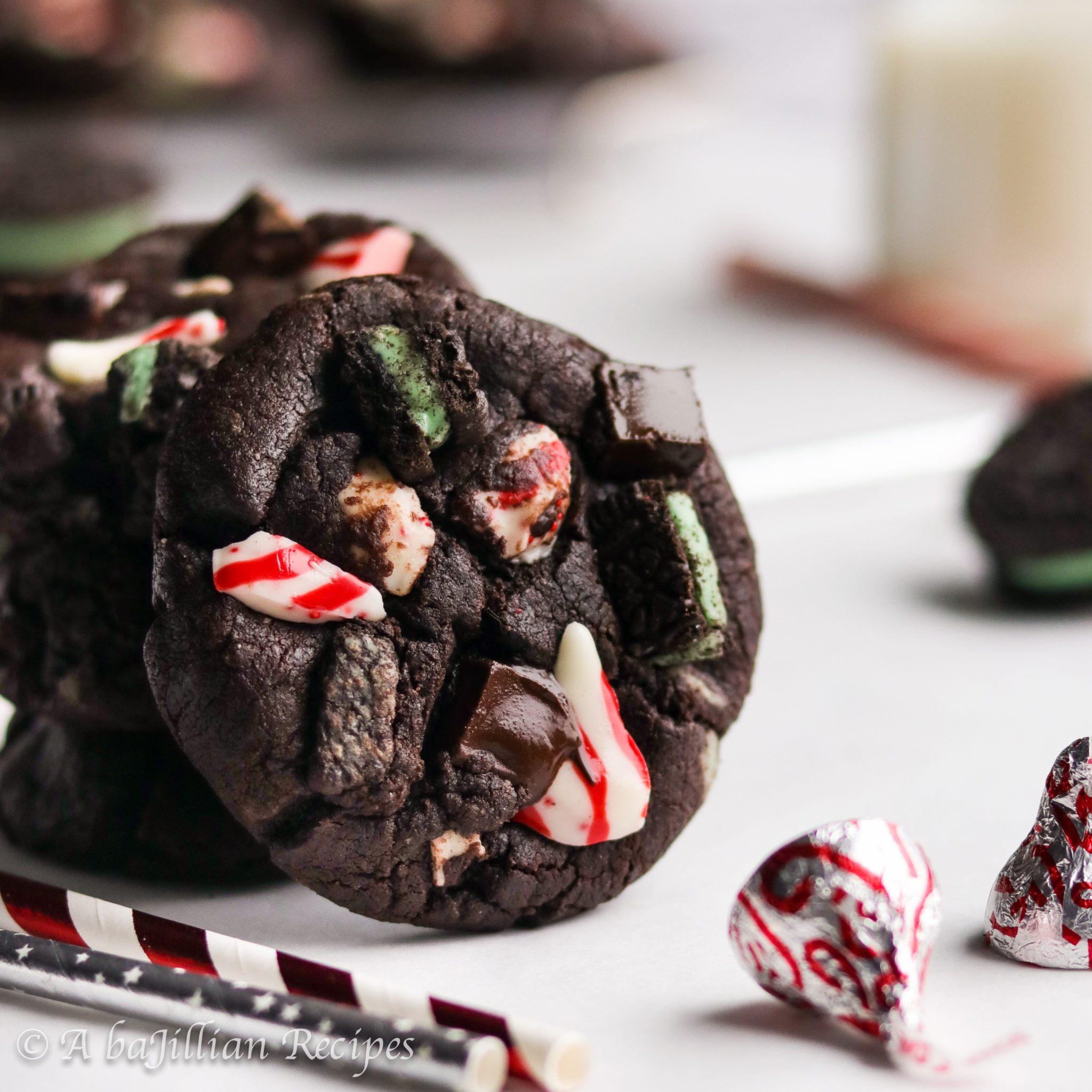 Loaded Peppermint Bark Cookies - A baJillian Recipes