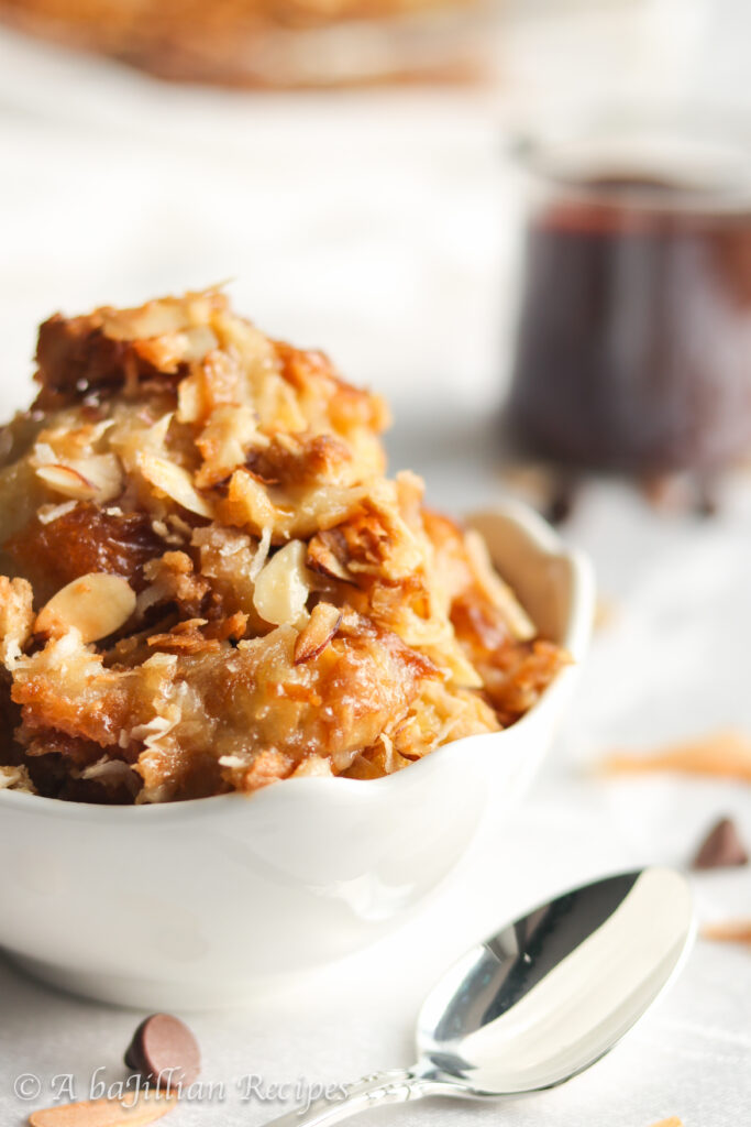 Almond Joy Bread Pudding - A baJillian Recipes