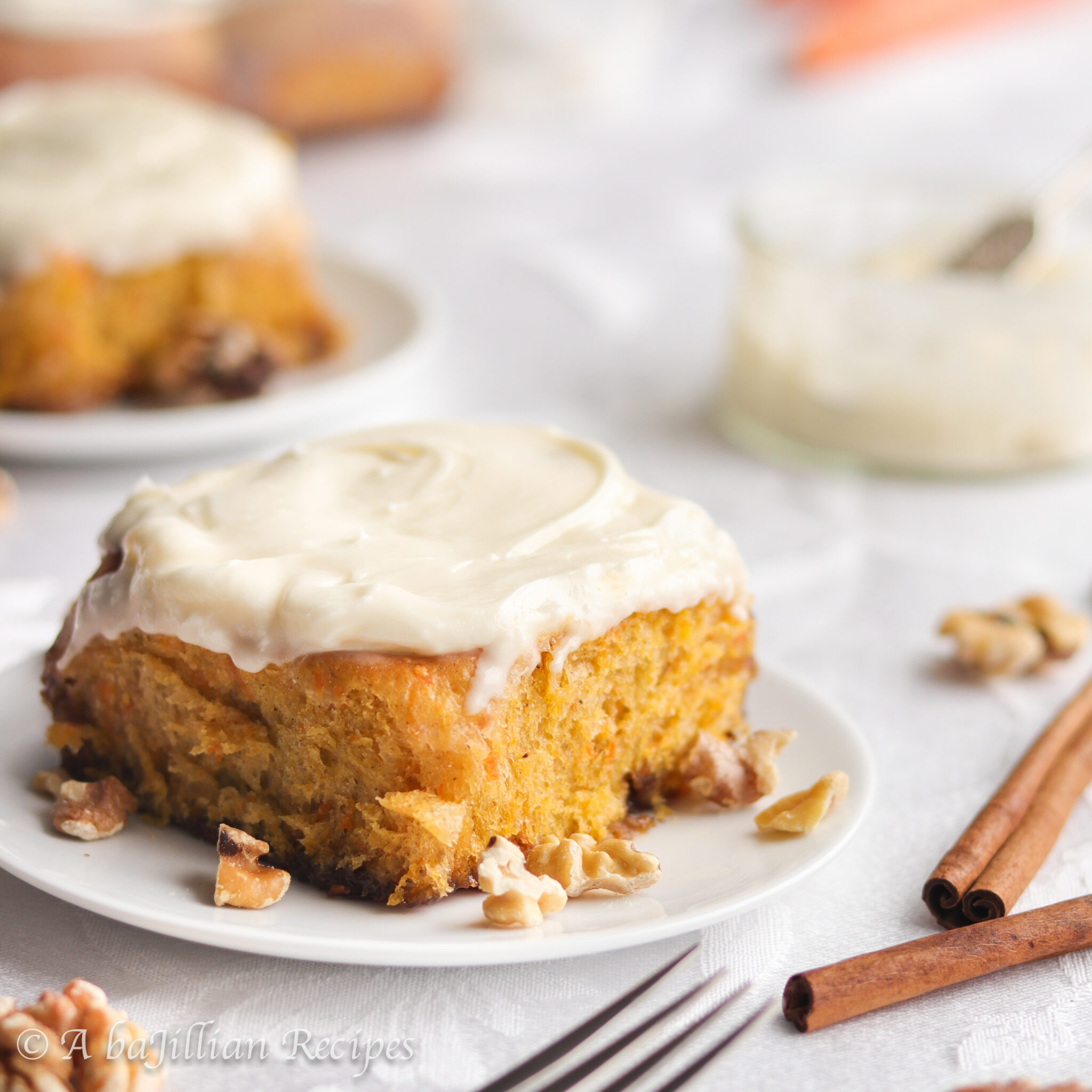 Carrot Cake Cinnamon Rolls - A baJillian Recipes