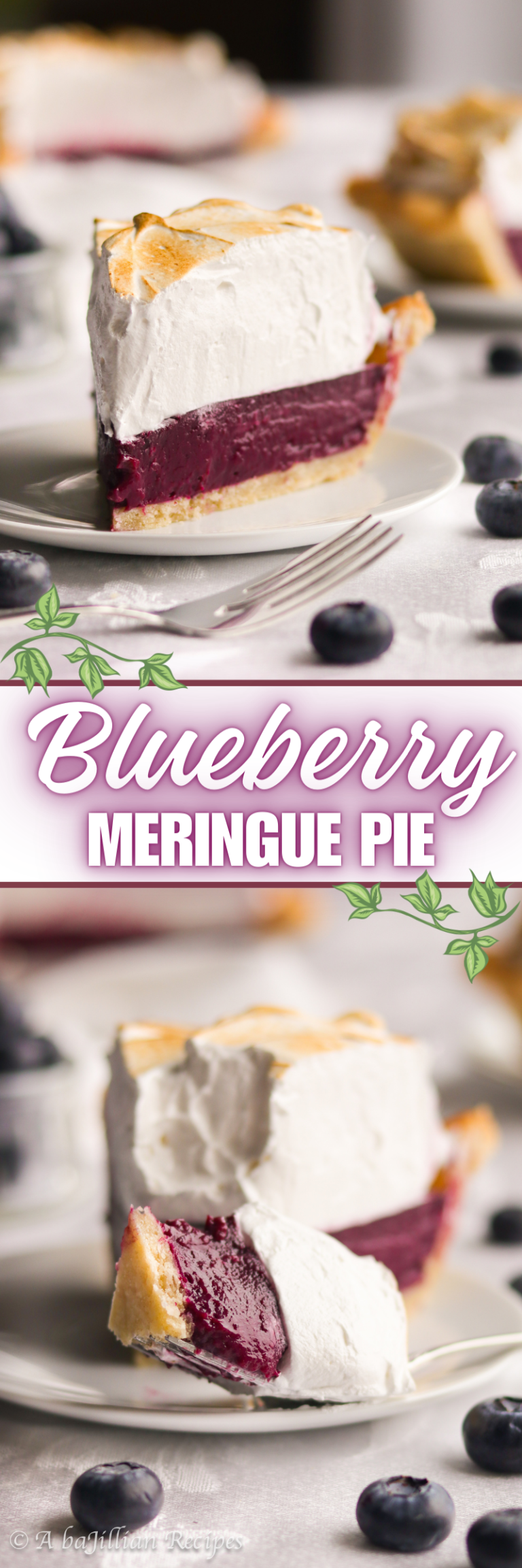 Blueberry Meringue Pie - A baJillian Recipes