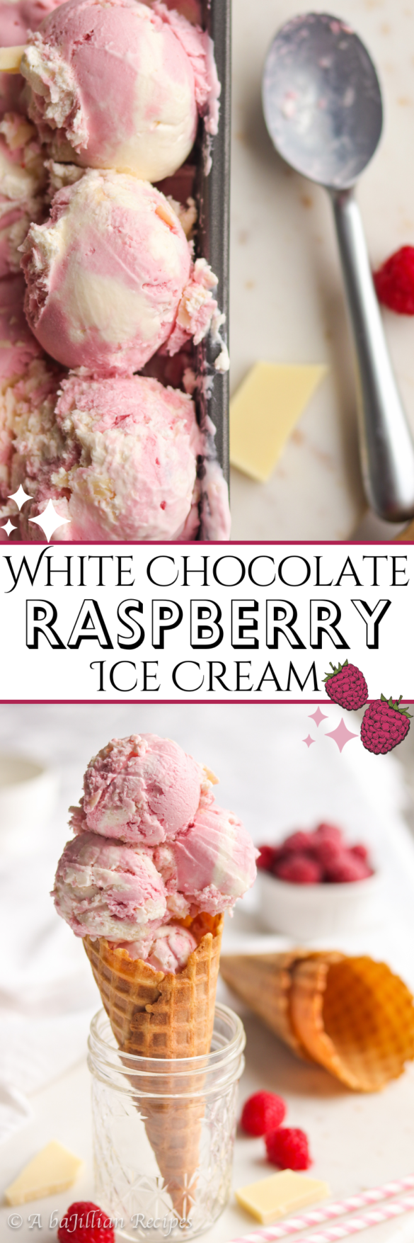White Chocolate Raspberry Ice Cream - A baJillian Recipes