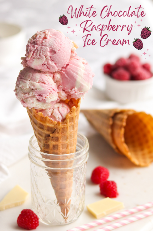 White Chocolate Raspberry Ice Cream - A baJillian Recipes