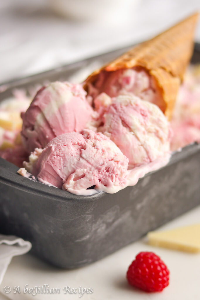 White Chocolate Raspberry Ice Cream - A baJillian Recipes