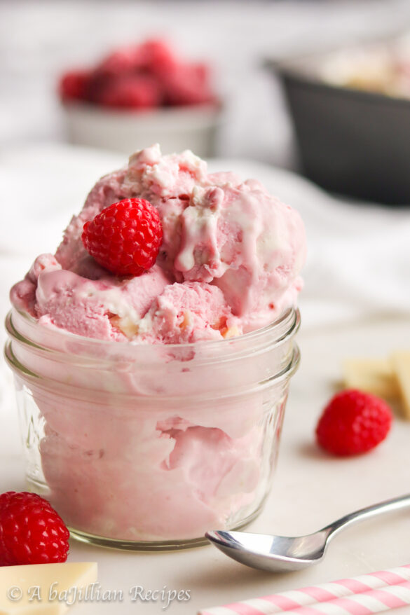 White Chocolate Raspberry Ice Cream - A baJillian Recipes
