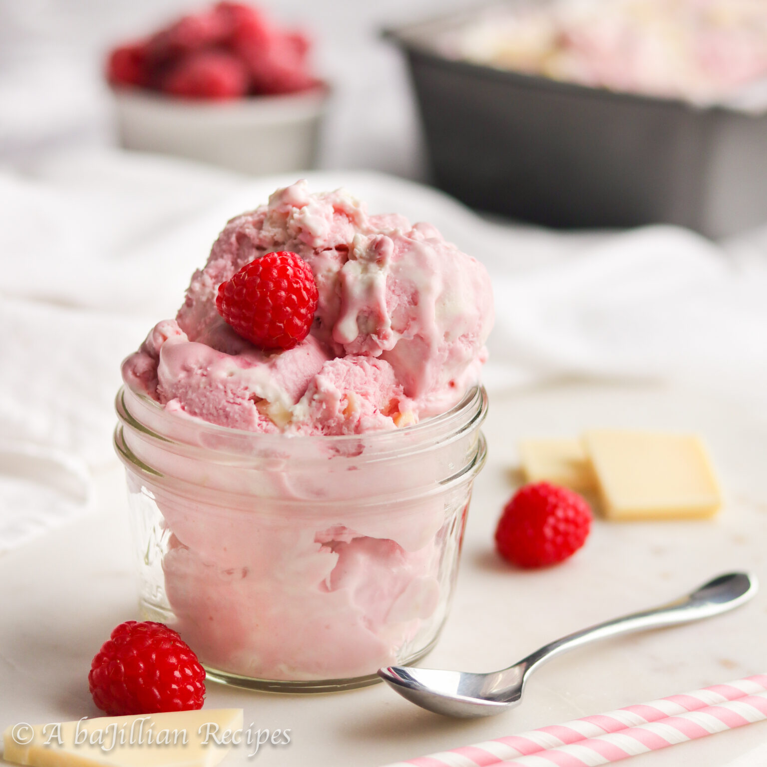 White Chocolate Raspberry Ice Cream - A baJillian Recipes