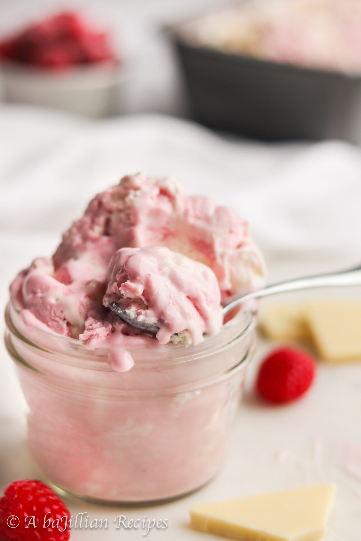 White Chocolate Raspberry Ice Cream - A baJillian Recipes