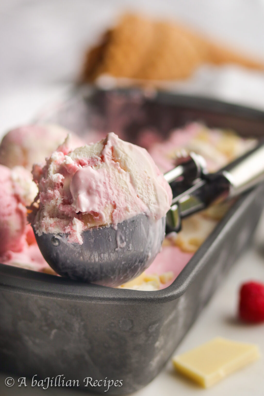 White Chocolate Raspberry Ice Cream - A baJillian Recipes