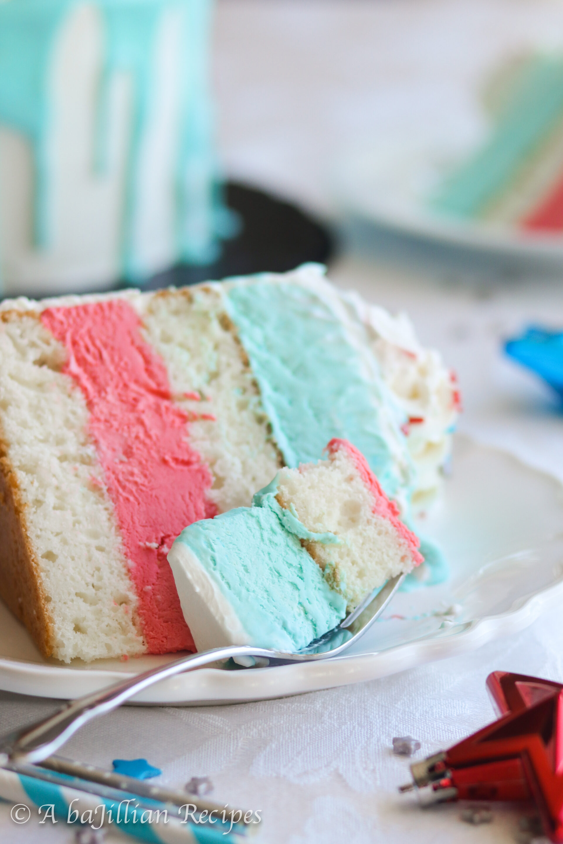 Red, White and Blue Ice Cream Cake - A baJillian Recipes