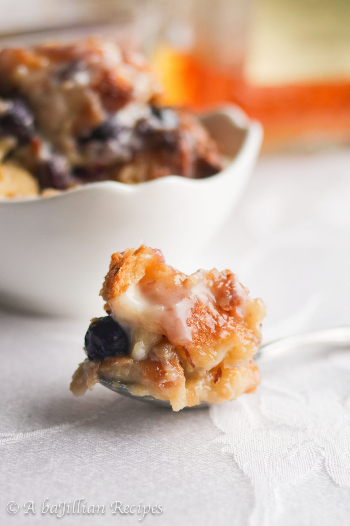 Blueberry Amaretto Bread Pudding - A baJillian Recipes