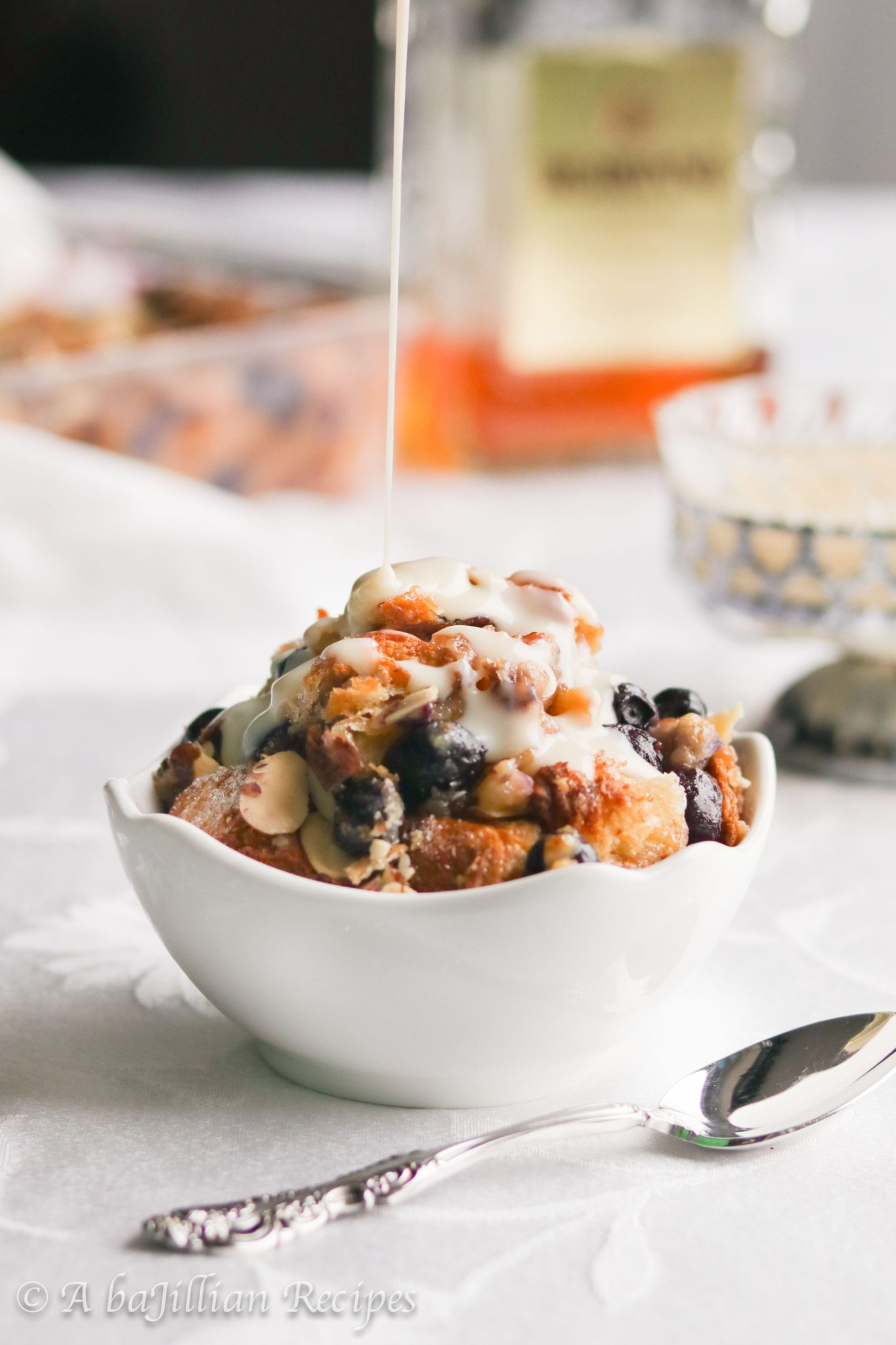 Blueberry Amaretto Bread Pudding - A baJillian Recipes