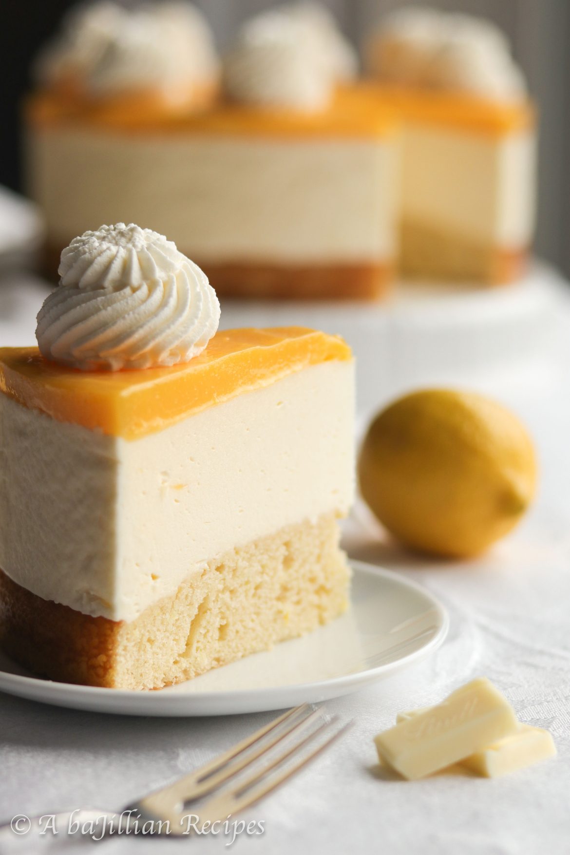 Lemon White Chocolate Mousse Torte - A baJillian Recipes