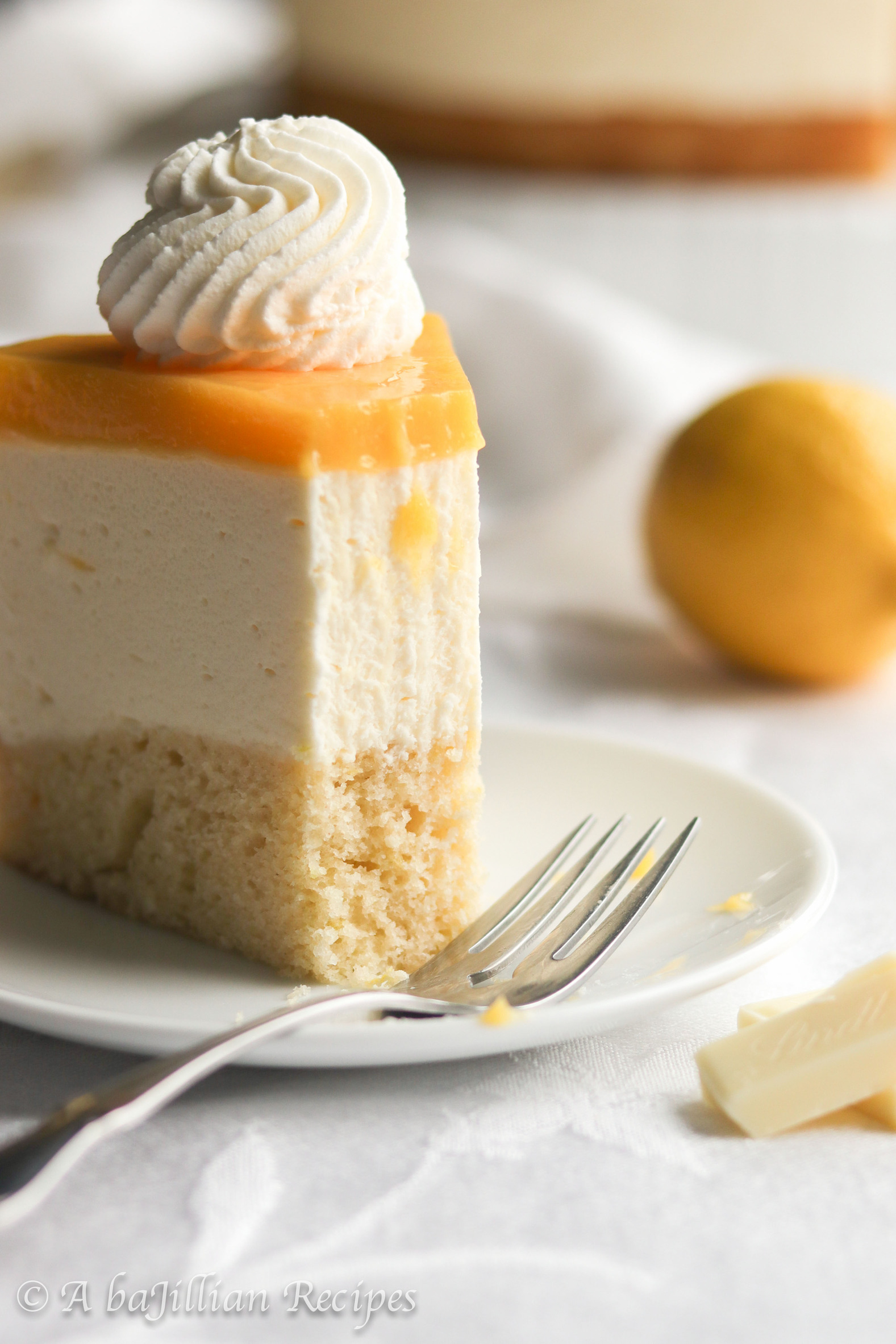 Lemon White Chocolate Mousse Torte | A baJillian Recipes - A baJillian ...