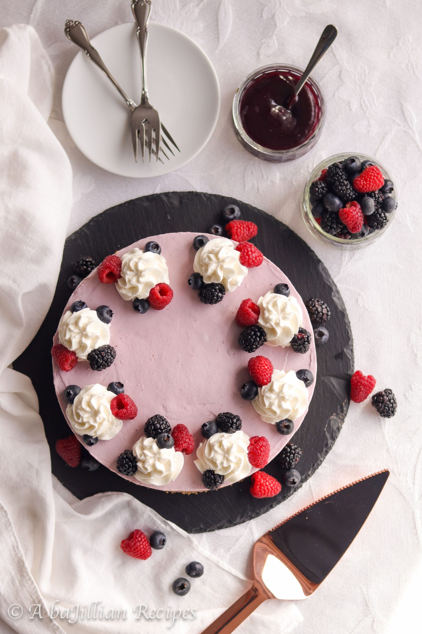 Mixed Berry Cheesecake - A baJillian Recipes