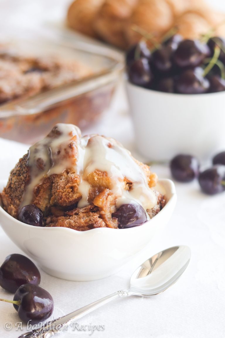 Bourbon Cherry Bread Pudding - A baJillian Recipes