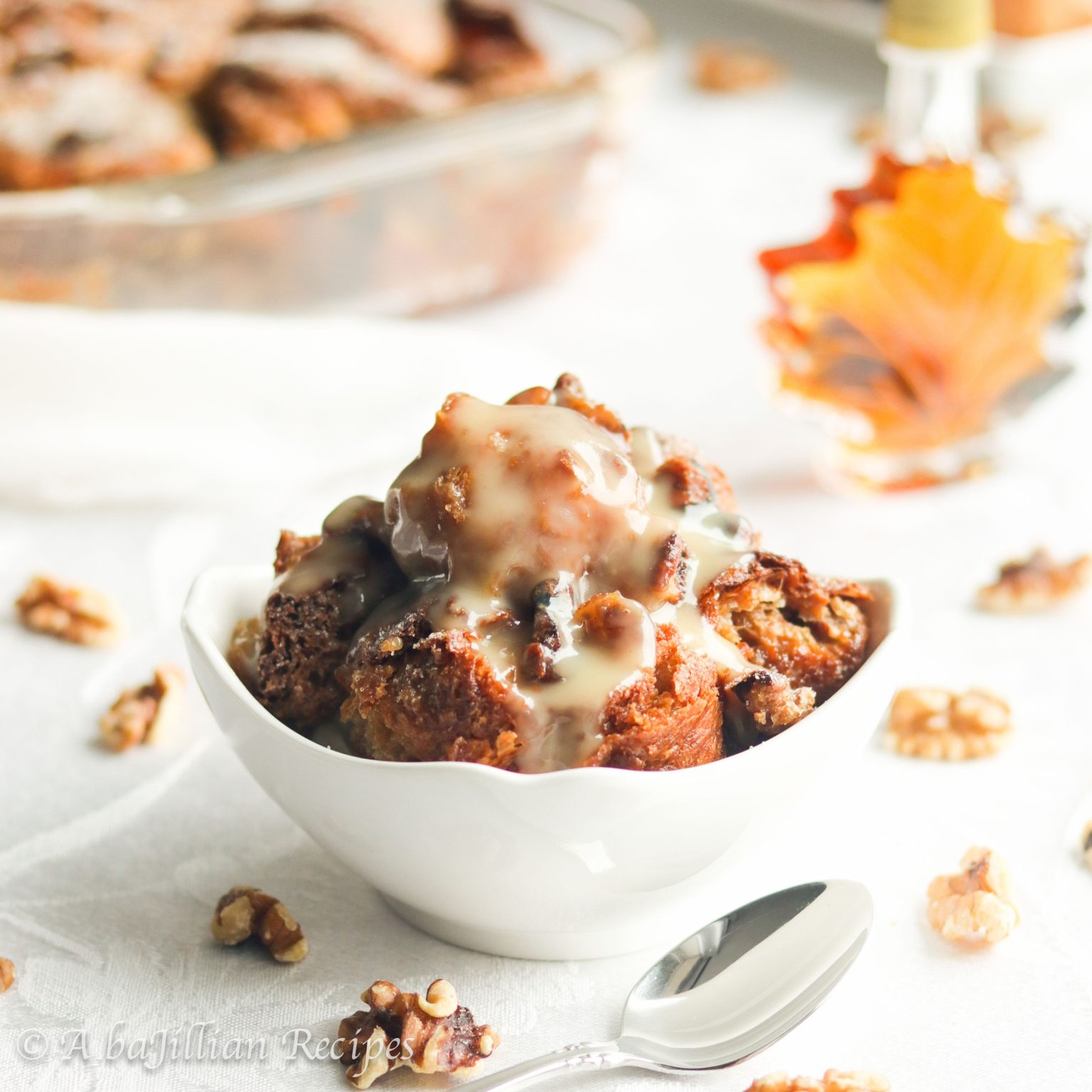 Maple Walnut Bread Pudding - A baJillian Recipes